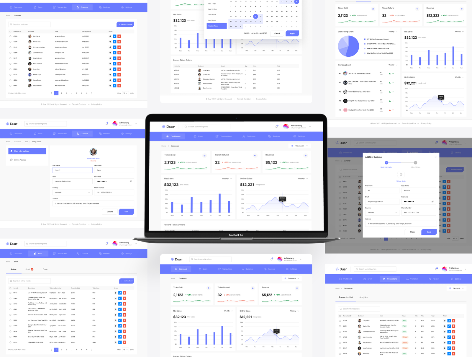 Duar Event Dashboard Ui Kit Ui Kits — Ui Custom